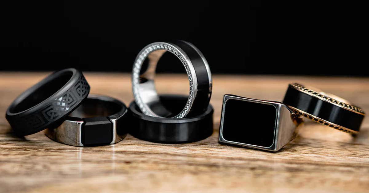 Elysium Black Diamond Rings | Solid Diamond Wedding Bands