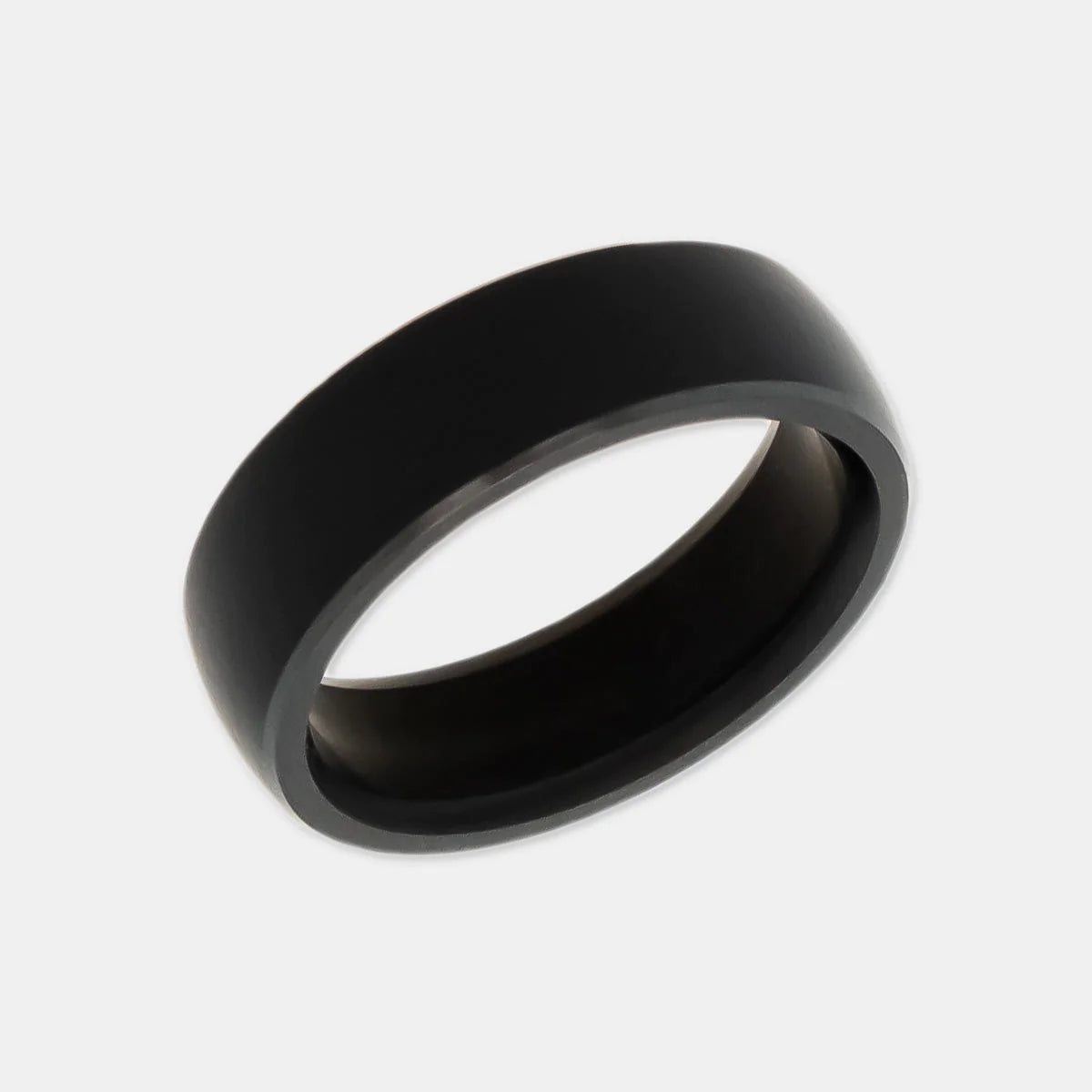Elysium NYX: 7MM Solid Black Diamond Ring | Men's Ring