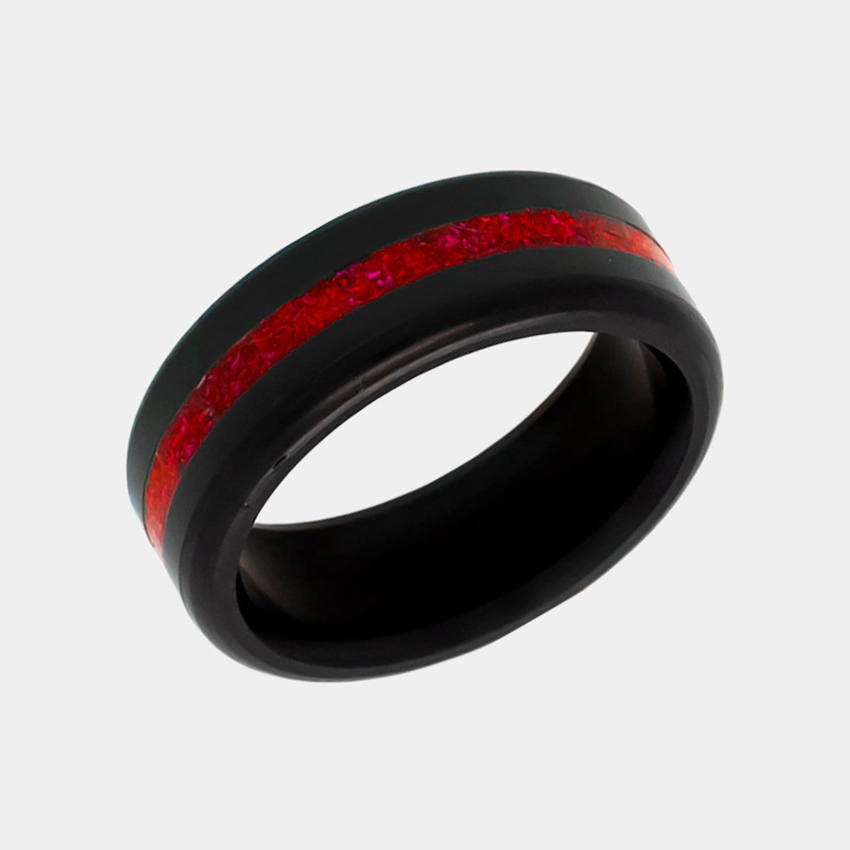 Elysium KRATOS | Men's Ring | Black Diamond & Red Opal Ring